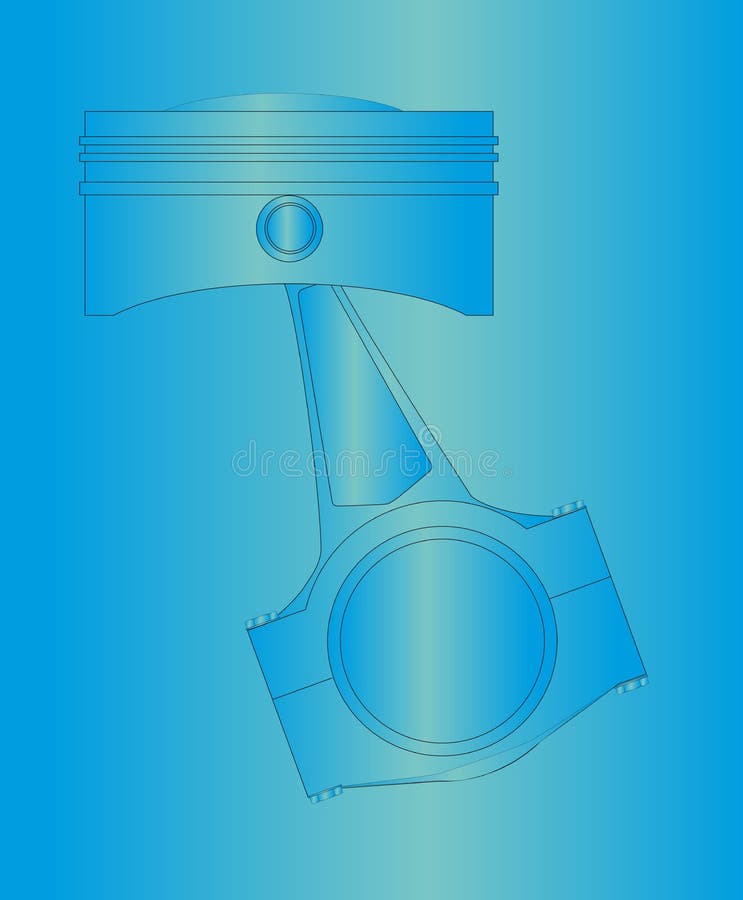 Piston Petrol Engine, Structural Cross Section in Basic Design for ...
