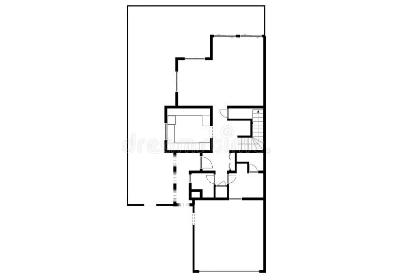 Blueprint Plan Black and White House Floor Plans Floorplan 2D Drawing Home Plan. Stock ...