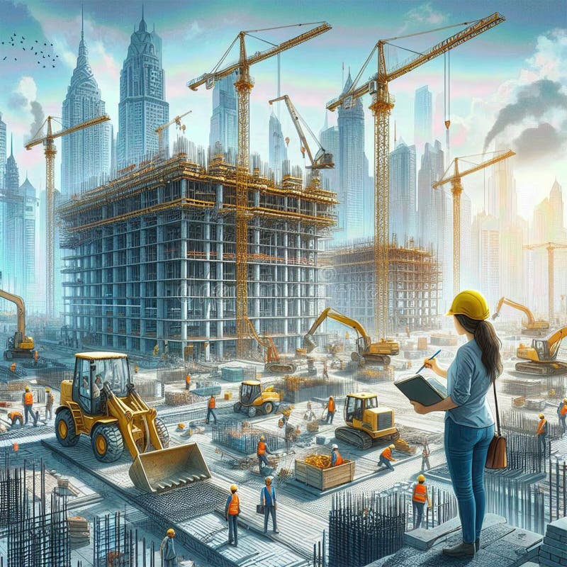 Blueprint for Progress: a Construction Illustration Stock Image - Image ... Blueprint for Progress: a Construction Illustration Stock Image - Image ...