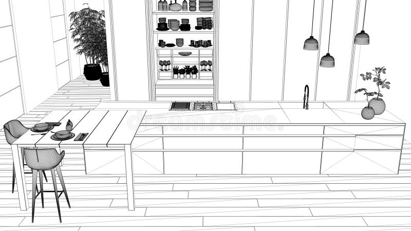 Kitchen Cabinet Blueprint Stock Illustrations – 649 Kitchen Cabinet ...