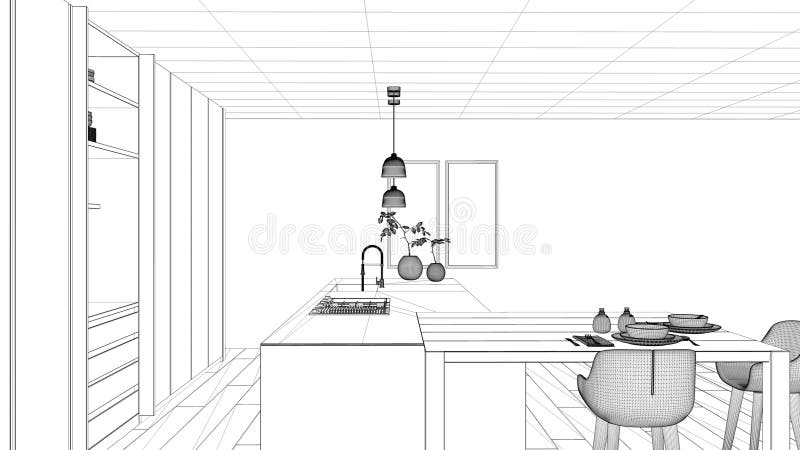 Kitchen Cabinet Blueprint Stock Illustrations – 649 Kitchen Cabinet ...