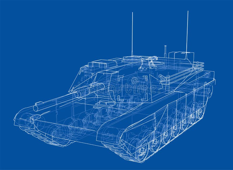 Blueprint of Realistic Tank Stock Vector - Illustration of design ...