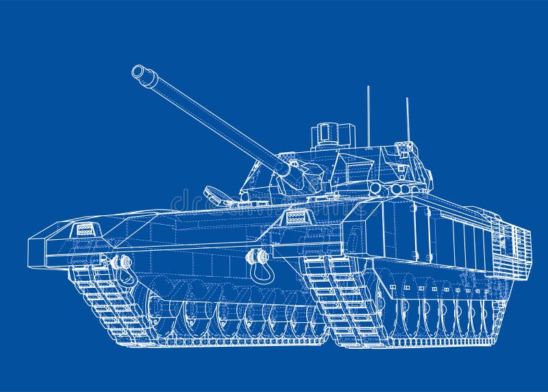 Blueprint of Realistic Tank Stock Vector - Illustration of combat ...