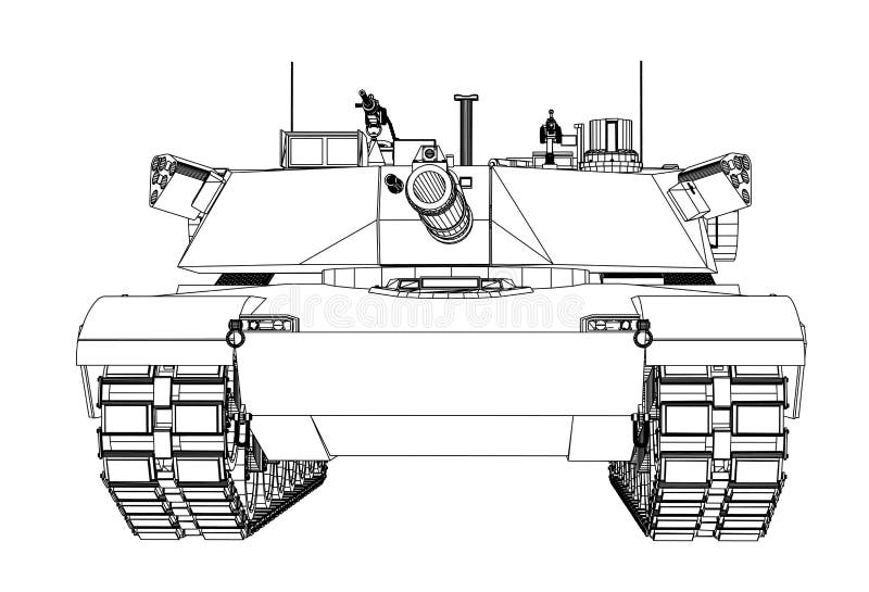 Blueprint of Realistic Tank Stock Vector - Illustration of artillery ...