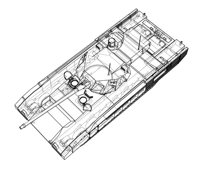 Blueprint of Realistic Tank Stock Vector - Illustration of armour, army ...
