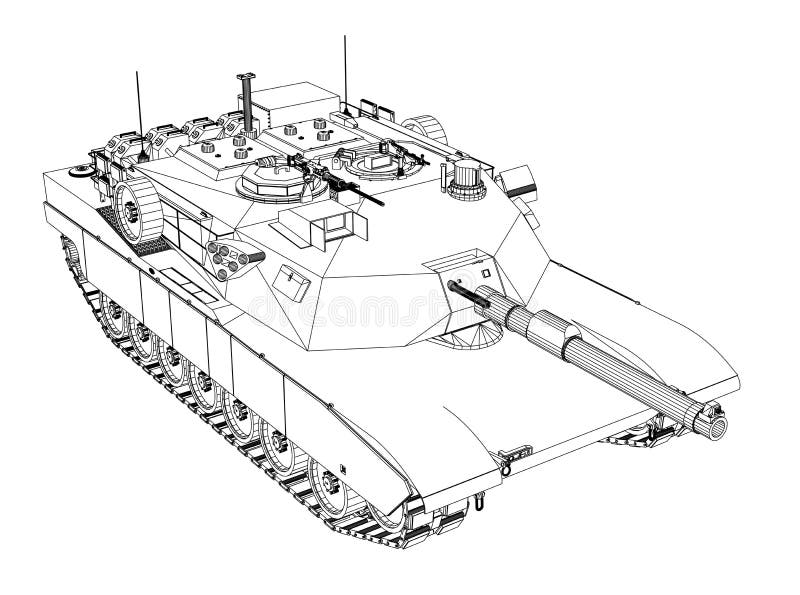 Blueprint of Realistic Tank Stock Vector - Illustration of engine ...
