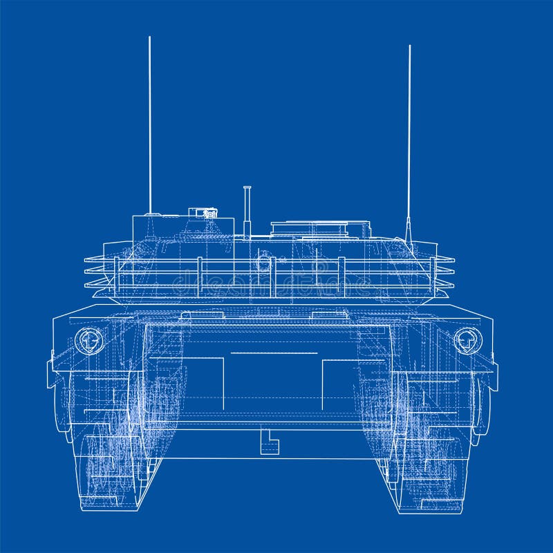 Blueprint of Realistic Tank Stock Vector - Illustration of design ...