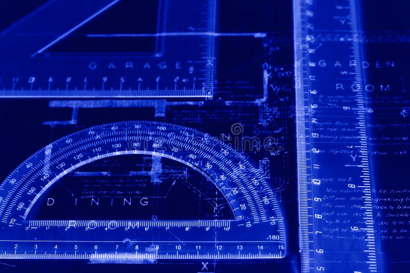 Blueprint ruler a stock image. Image of house, architecture - 40138839