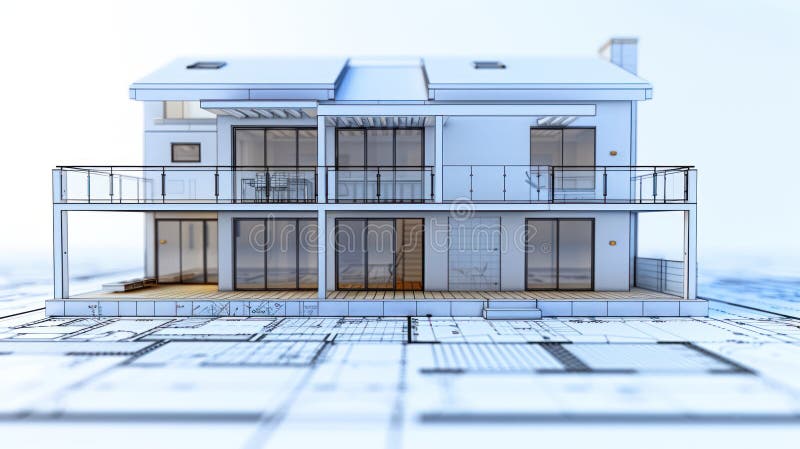 Modern Architecture House Plan Blueprint with Clean Lines and Sleek ...