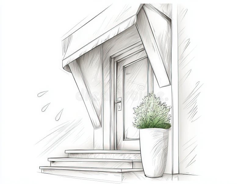 Blueprint Sketch: an Architectural Representation Showcasing a Blueprint Design, Emphasizing ...