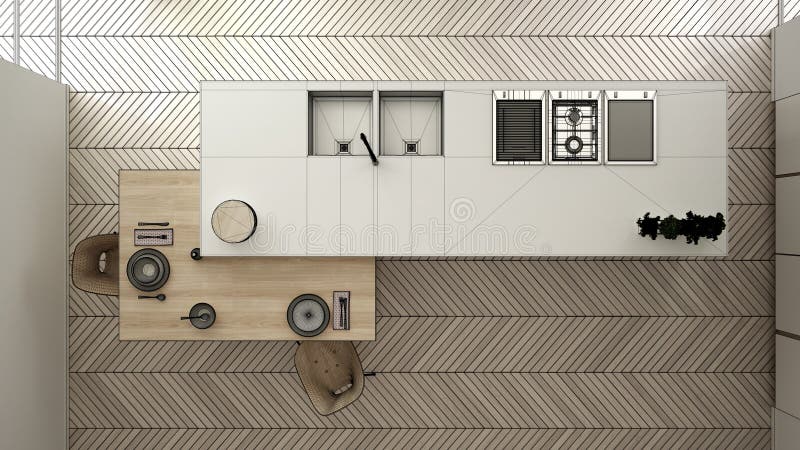 Blueprint Sketch Draft, Design Concept, Architect Designer Project ...