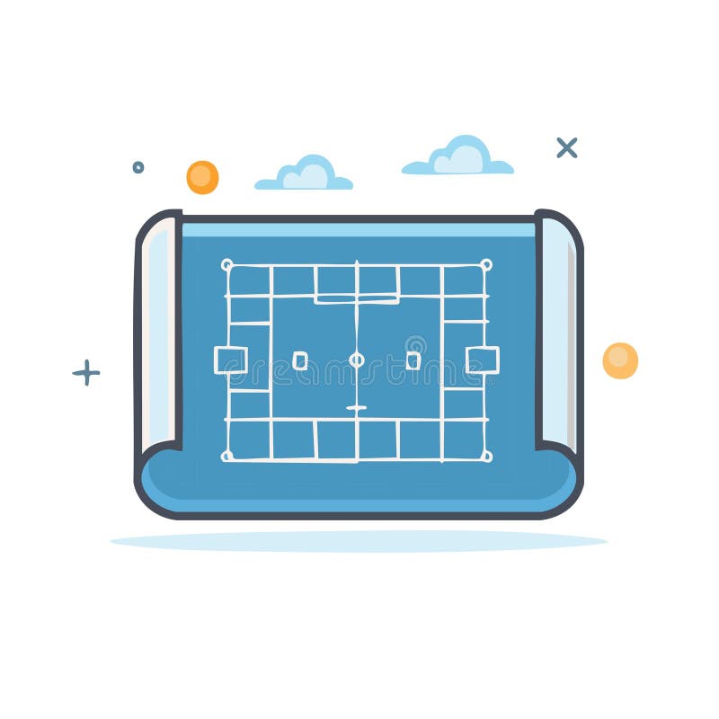 Blueprint Sketch of a Floor Plan Architectural Design Project, Isolated ...