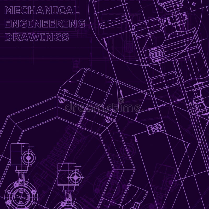 Vector Engineering Illustration. Cover, Flyer. Purple Cyberspace Stock ...
