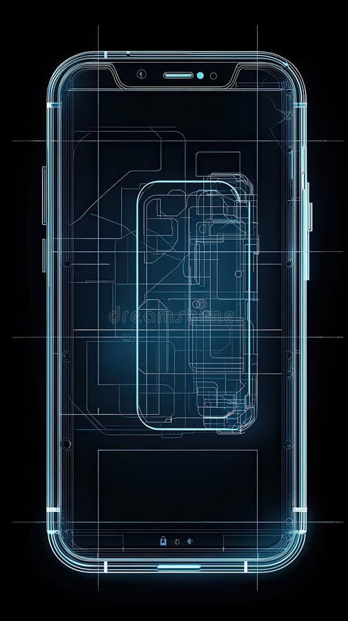 Blueprint of a Smartphone with Detailed Technical Design and ...