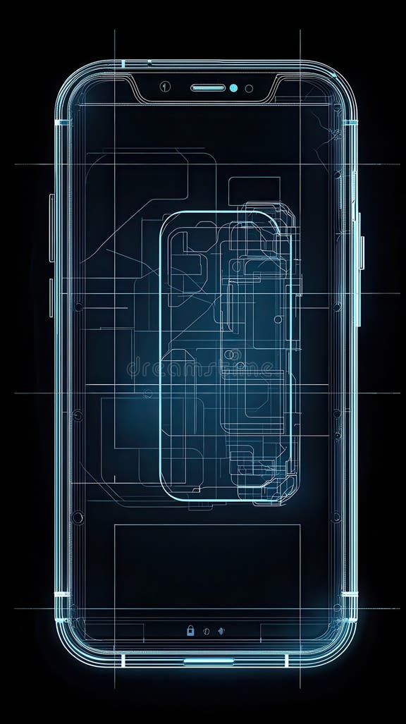 Blueprint of a Smartphone with Detailed Technical Design and ...