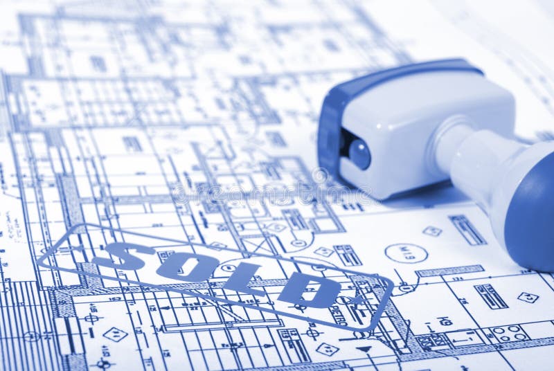 Reviewing a blueprint stock image. Image of building, designer - 7891695