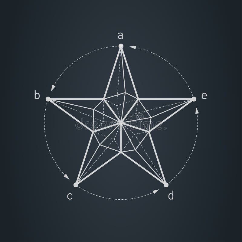 Blueprint of Star. Drawing of Engineering Structures. Design Element ...