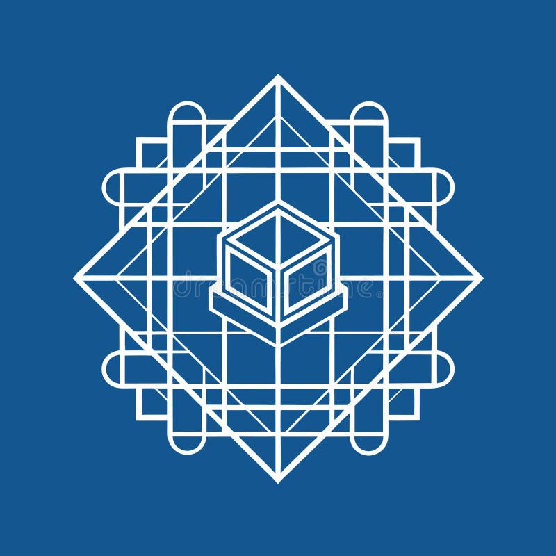 A Blueprint Style Construction Frame Stock Illustration - Illustration ...