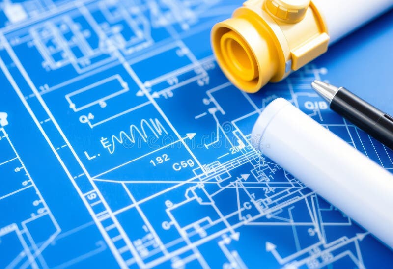 Blueprint Blueprint a Blueprint or Technical Drawing Inspired Gr Stock ...