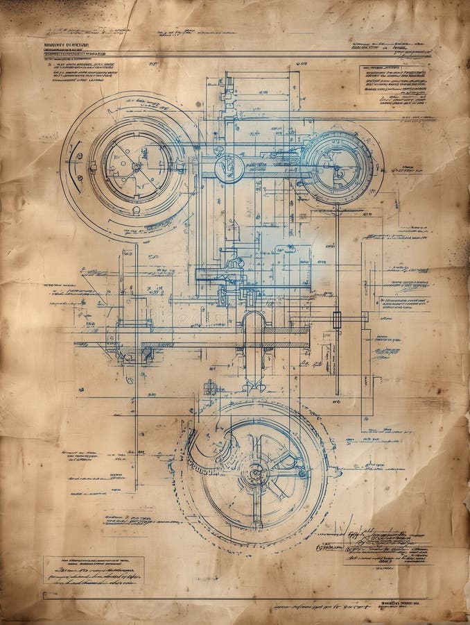 Blueprint Technical Drawing Poster Ai Photo Stock Illustration ...