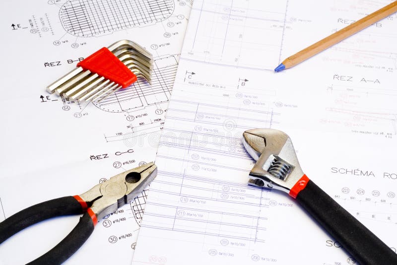 Blueprint And Tools Picture. Image: 8351058
