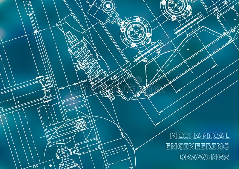 Blueprint. Vector Engineering Drawings Stock Vector - Illustration of ...