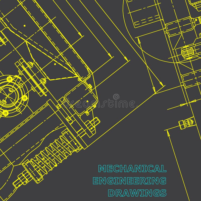 Blueprint, Sketch. Vector Engineering Illustration. Cover, Flyer ...