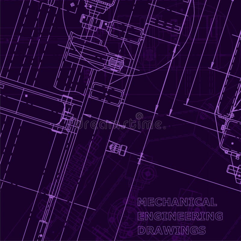 Vector Engineering Illustration. Cover, Flyer. Purple Cyberspace Stock ...
