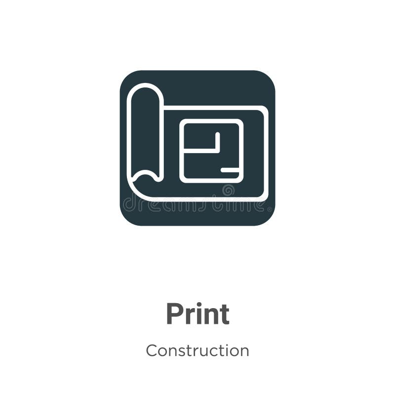 Blueprint Vector Icon on White Background. Flat Vector Blueprint Icon ...