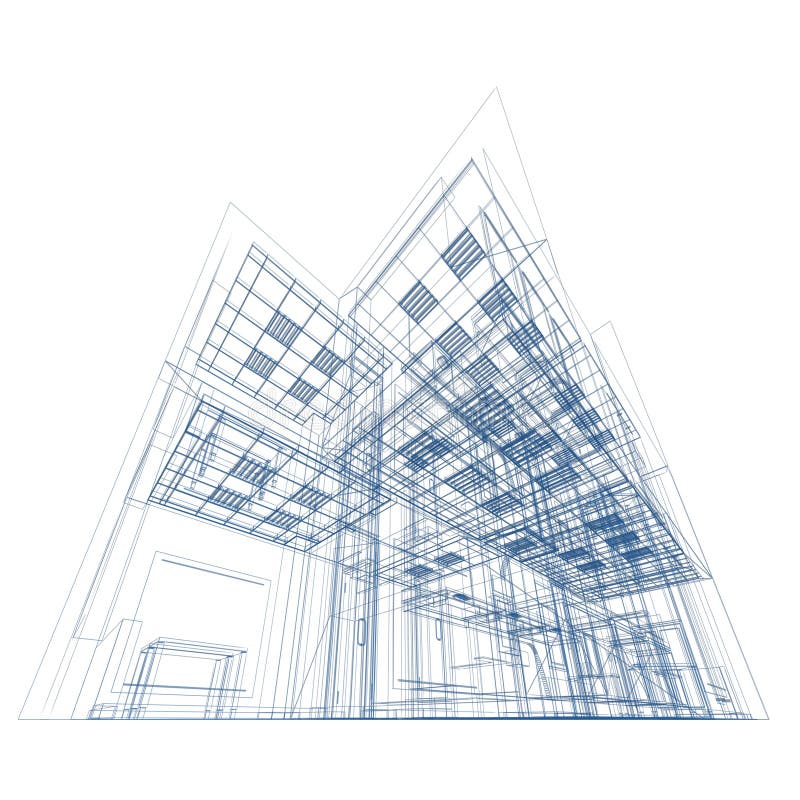 Blueprint on white stock illustration. Illustration of conceptual ...