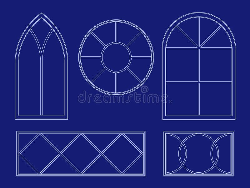 Planimetric arch window stock illustration. Illustration of exterior ...