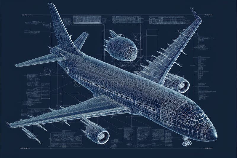 Airplane Wing Blueprint Stock Illustrations – 835 Airplane Wing ...