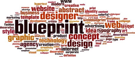 Blueprint word cloud stock vector. Illustration of process - 269565325