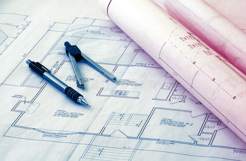 Blueprints stock photo. Image of house, builder, contractor - 64350
