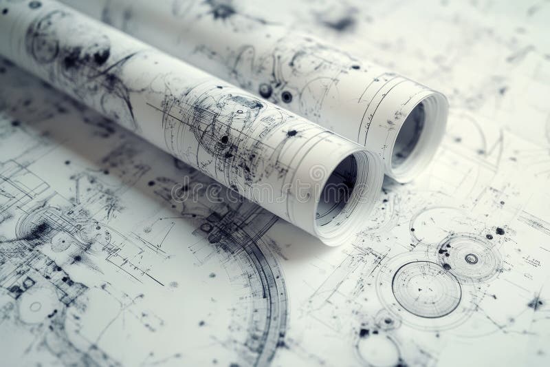 Blueprints for Architectural Planning Technical Diagrams on Rolls for ...