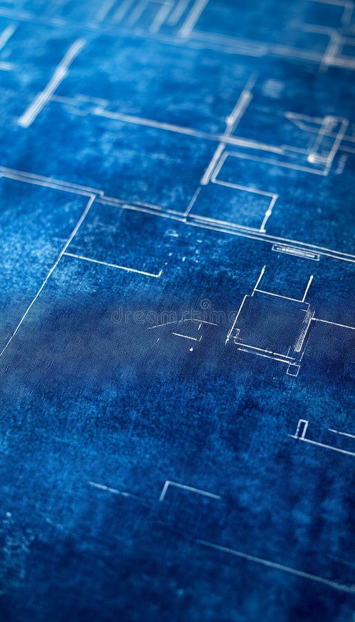 Blueprints of Construction Project, Abstract Building Plans in Vivid ...