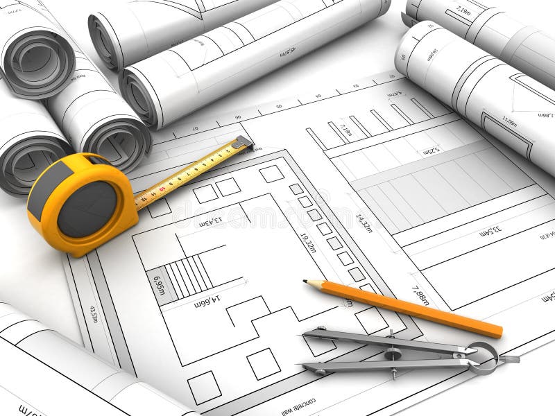 Blueprints stock illustration. Illustration of drawing - 75445733