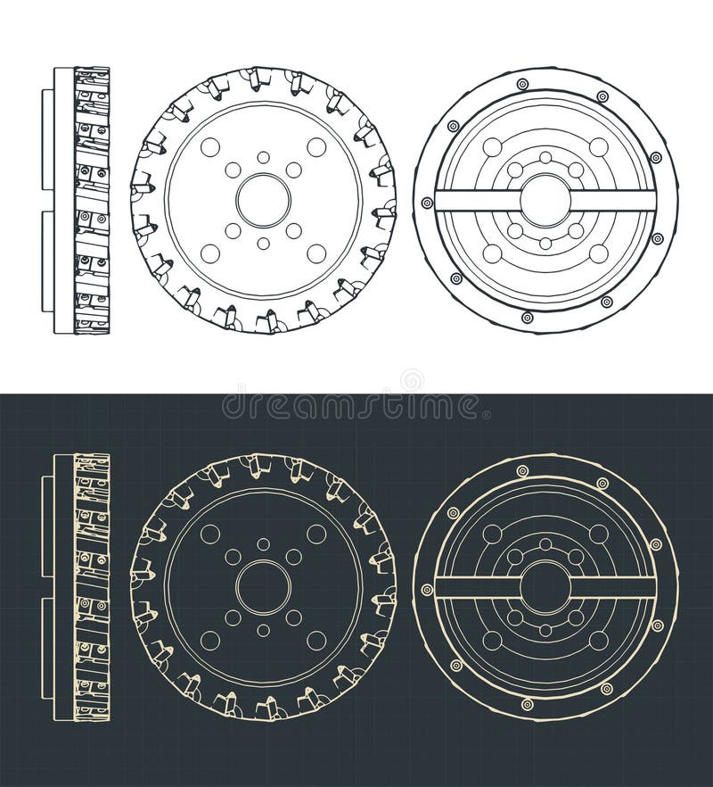 Blueprints of Disc Mill Cutter Stock Vector - Illustration of drawings ...