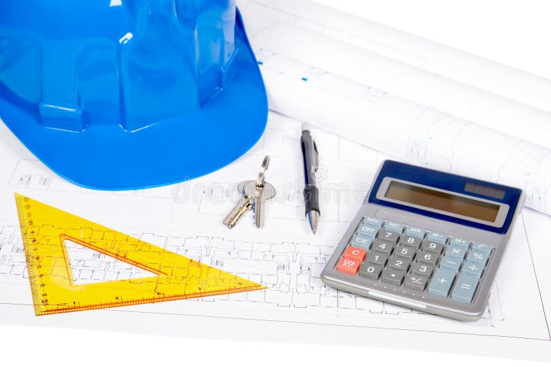 Blueprints and Drawing Tools Stock Photo - Image of line, paper: 9802776