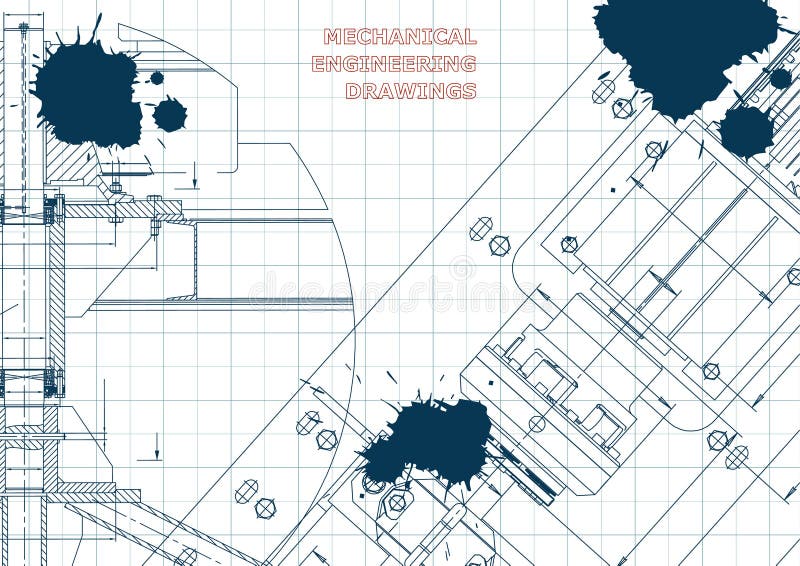 Blueprints. Engineering Backgrounds. Draft. Ink. Blots Stock Vector ...