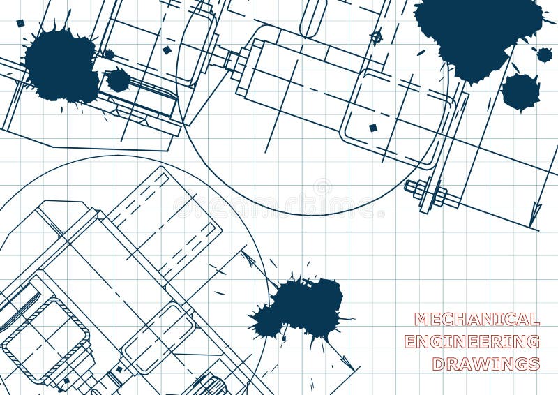 Blueprints. Engineering Backgrounds. Draft. Ink. Blots Stock Vector ...