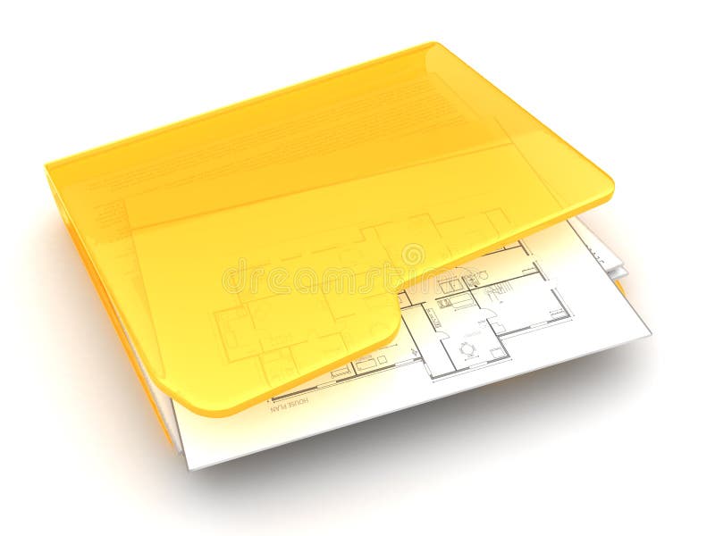 Blueprints folder stock illustration. Illustration of yellow - 77835979