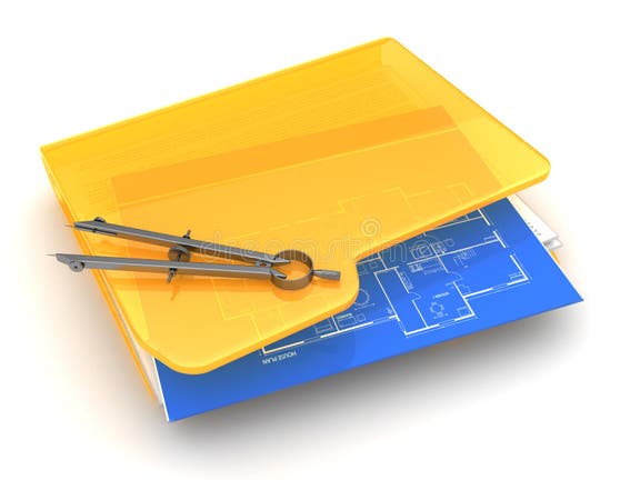 Blueprints folder stock illustration. Illustration of portfolio - 76444026