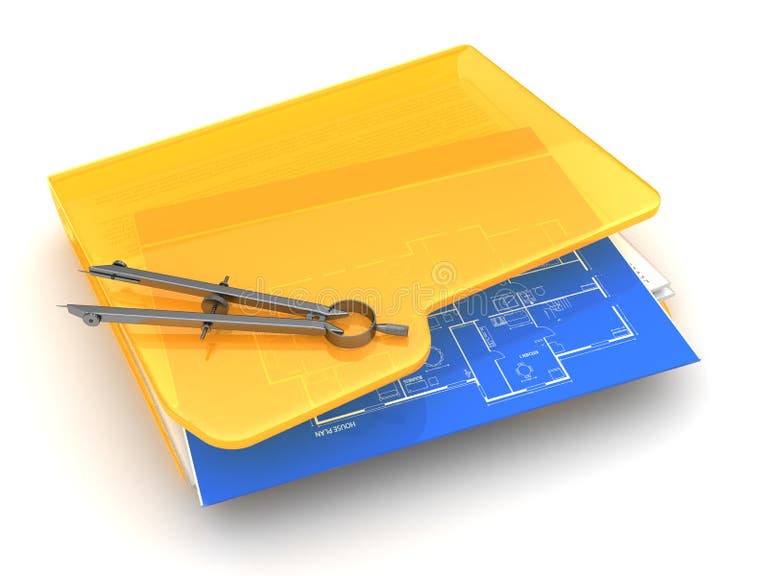 Blueprints folder stock illustration. Illustration of portfolio - 76444026