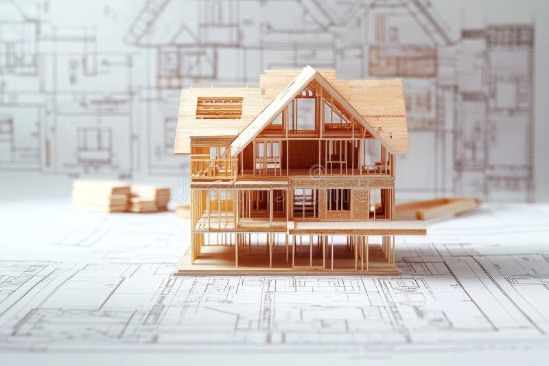 Blueprints for Home Construction a Building Project Featuring Brickwork ...