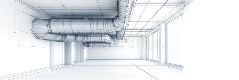 Blueprints of Industrial Ventilation System in Modern Architectural Design Stock Image - Image ...