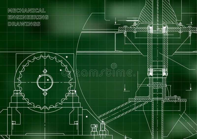 Blueprints. Mechanical Construction. Engineering Illustration Stock ...