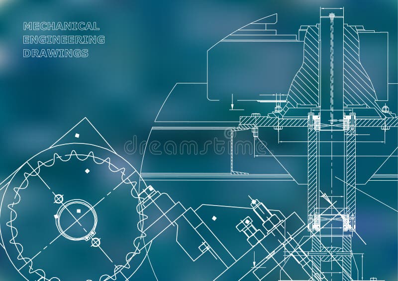 Blueprints. Mechanical Drawings Stock Photo - Image of document, page ...