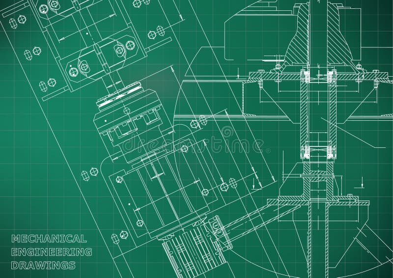 Blueprints. Mechanical Construction. Engineering Illustration Stock Vector - Illustration of ...