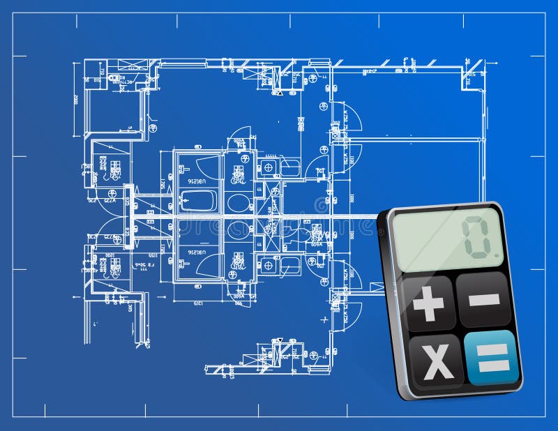 Layout Template in Blueprint Style with Marks Stock Vector ...